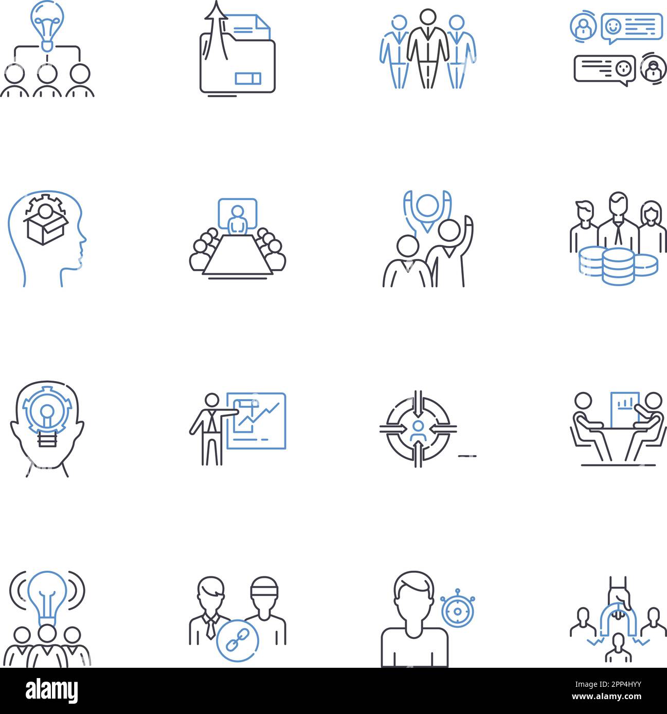Collection d'icônes de ligne d'idéation d'exécution. Créativité ...