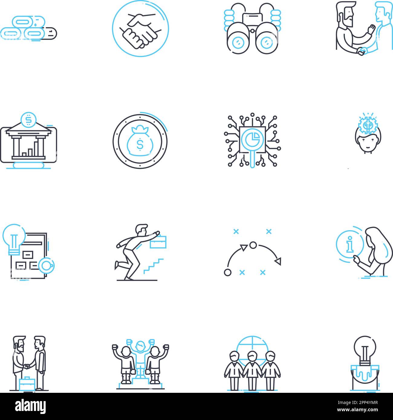 Ensemble d'icônes linéaires d'analyse et de graphiques. Metrics, Trends ...