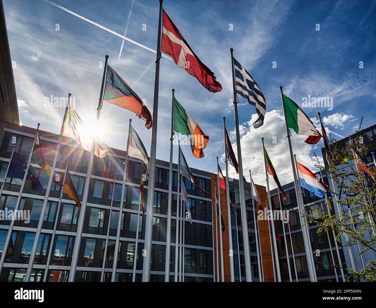 Parlement européen, Parlement européen, drapeaux des pays européens ...