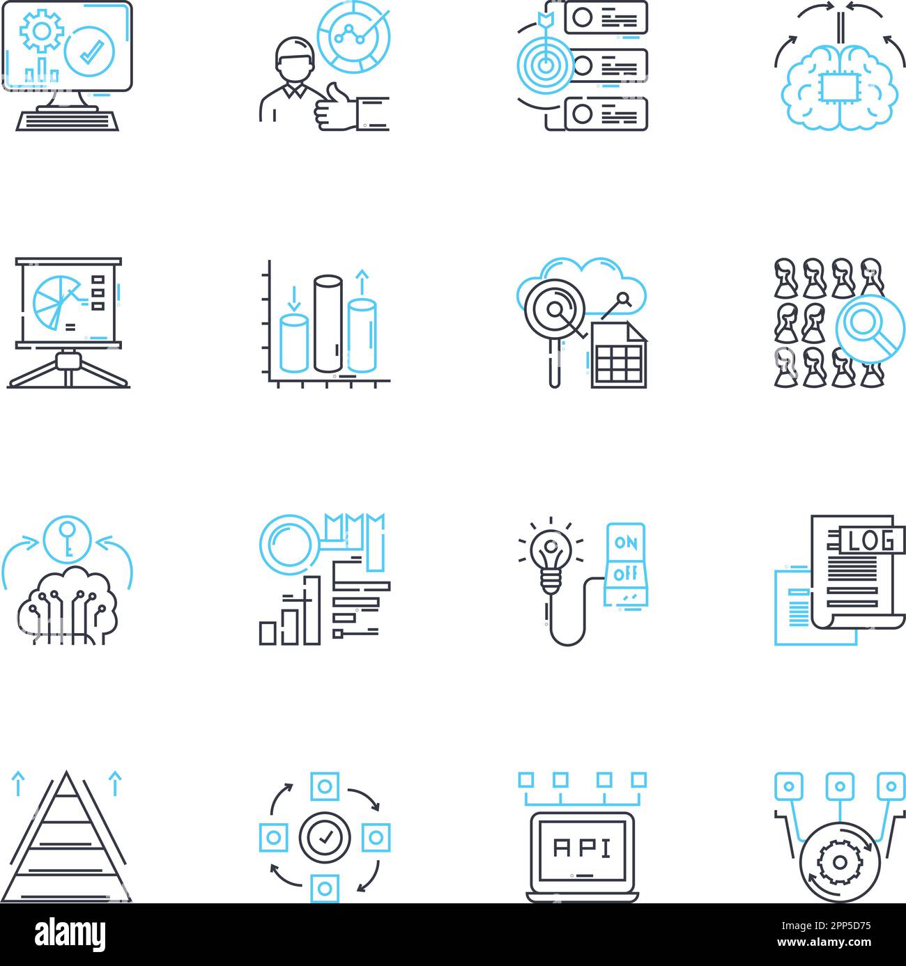 ENSEMBLE d'icônes linéaires de sécurité INFORMATIQUE. Cryptage, pare ...