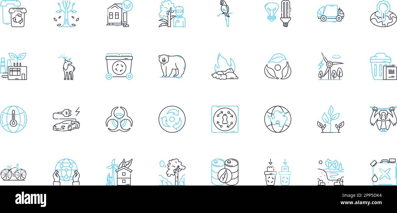 Ensemble d'icônes linéaires de produits biologiques. Durable, sans ...