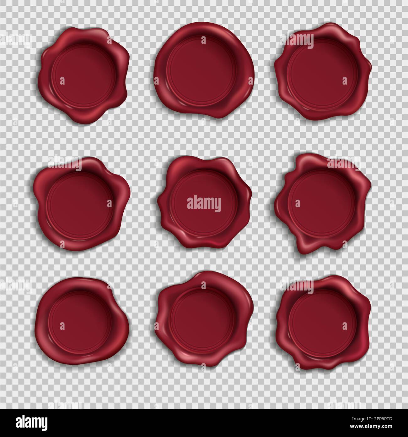 Cachet de cire réaliste, joint de postiches rondes. Ancienne étiquette ...