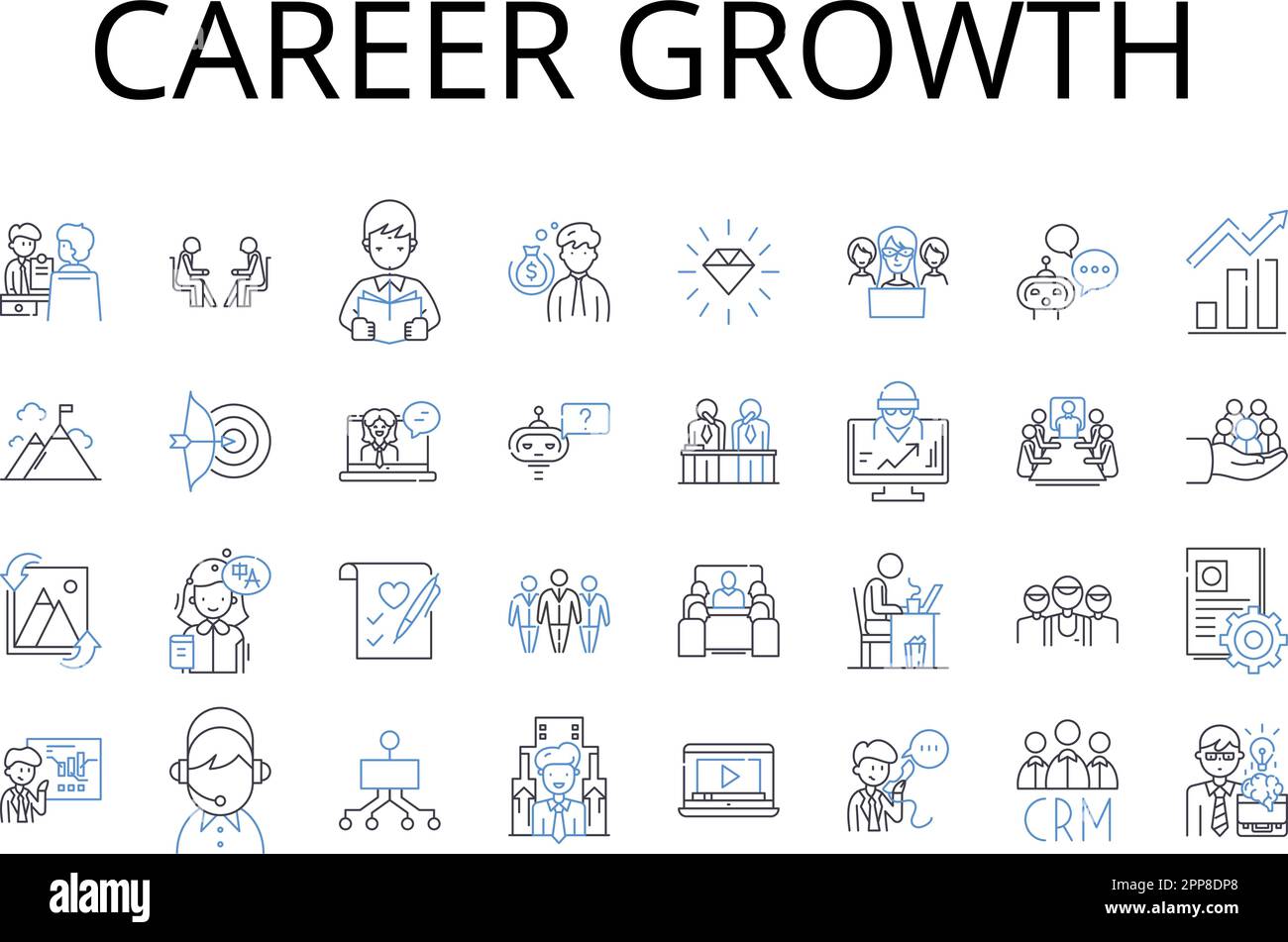 Collection d'icônes de ligne de développement de carrière ...