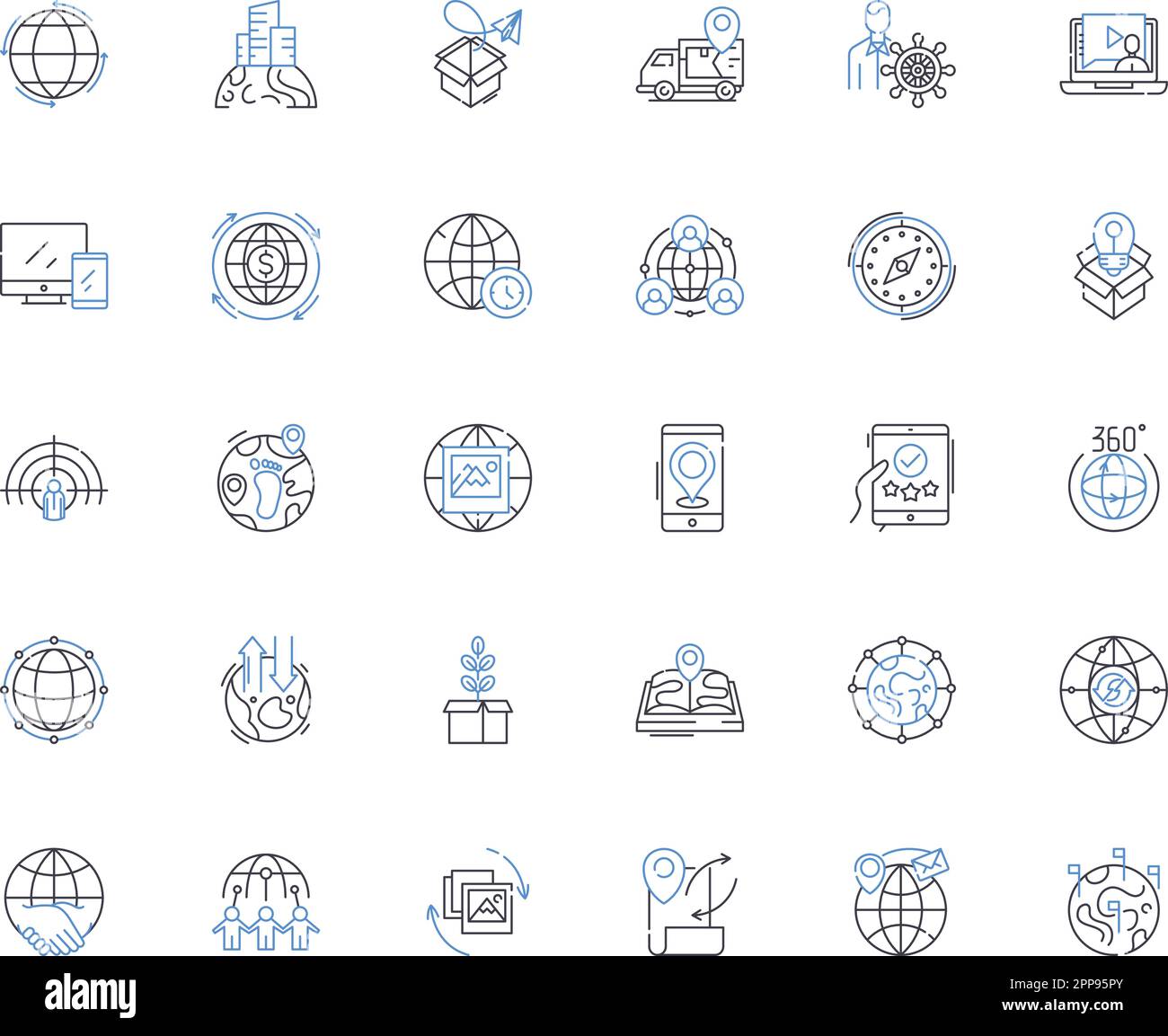 Collection d'icônes de la topographie. Altitude, contour, altitude ...