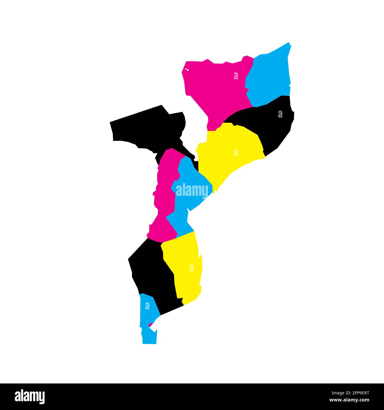 Mozambique carte politique des divisions administratives - provinces et ...
