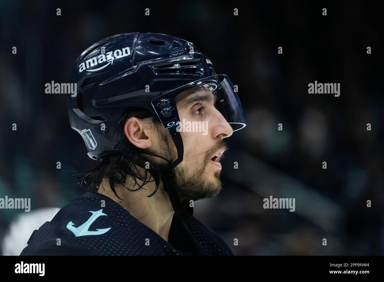 Seattle Kraken left wing Brandon Tanev (13) looks on against the ...