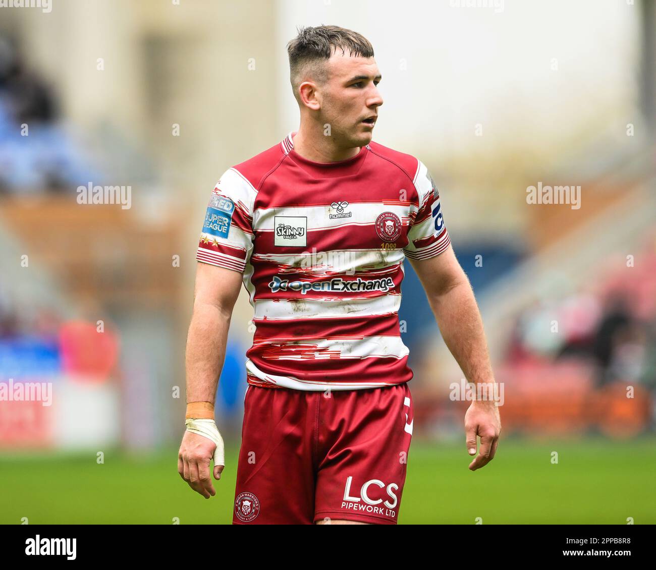 Harry Smith #7 de Wigan Warriors pendant le match de la Super League ...