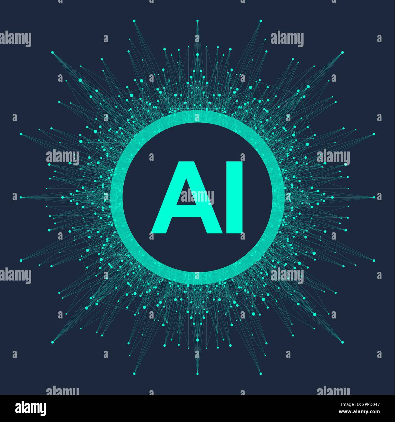 Logo Intelligence artificielle effet plexus. Logo future Tech ai ...