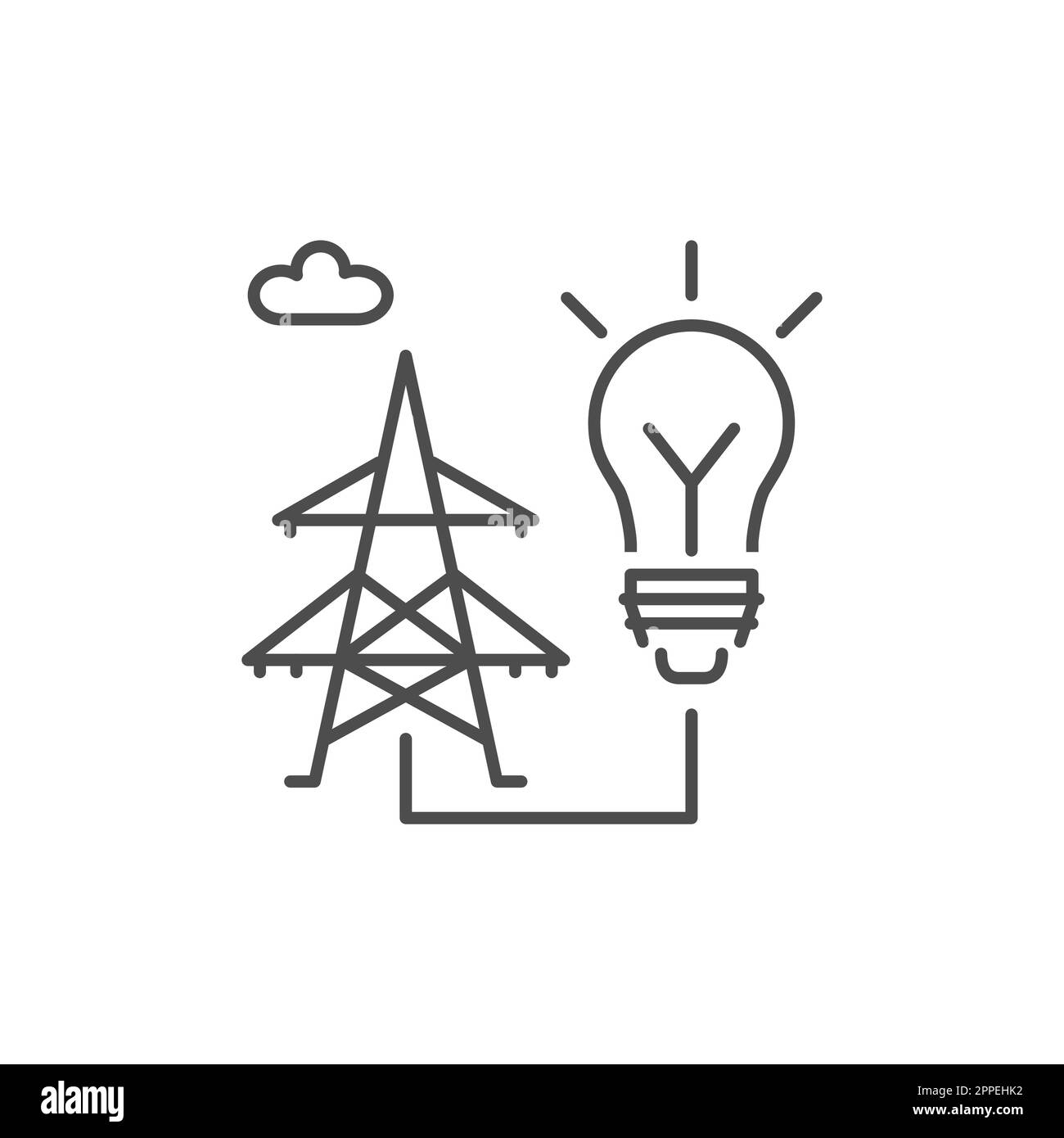 Icône de vecteur linéaire lié à l'énergie électrique. Alimentation électrique. Industrie de l ...