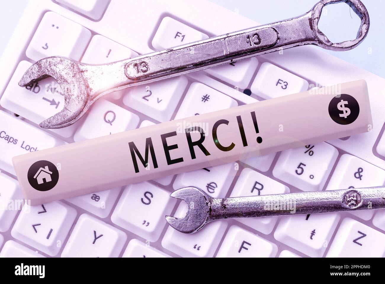 Affiche indiquant Merci. Mot de remerciement en français ce qui est dit ...