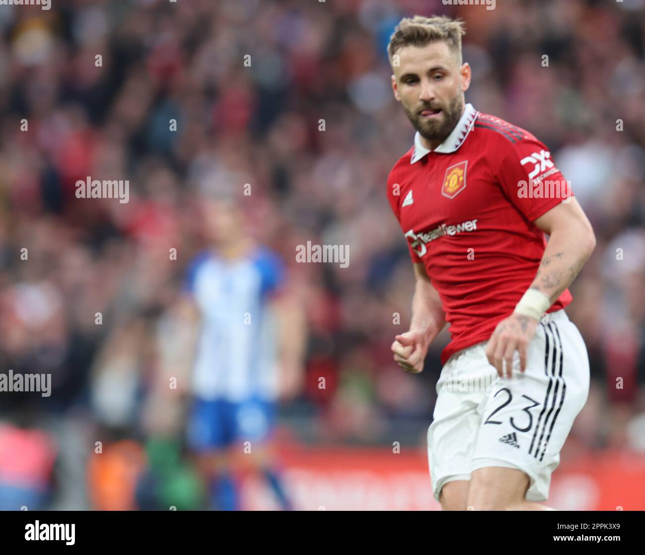 Luke Shaw de Manchester United pendant la coupe FA - demi-finale du ...