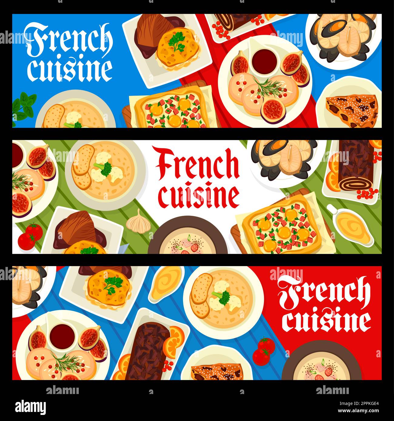Banderoles de cuisine française, plats gastronomiques français pour le ...