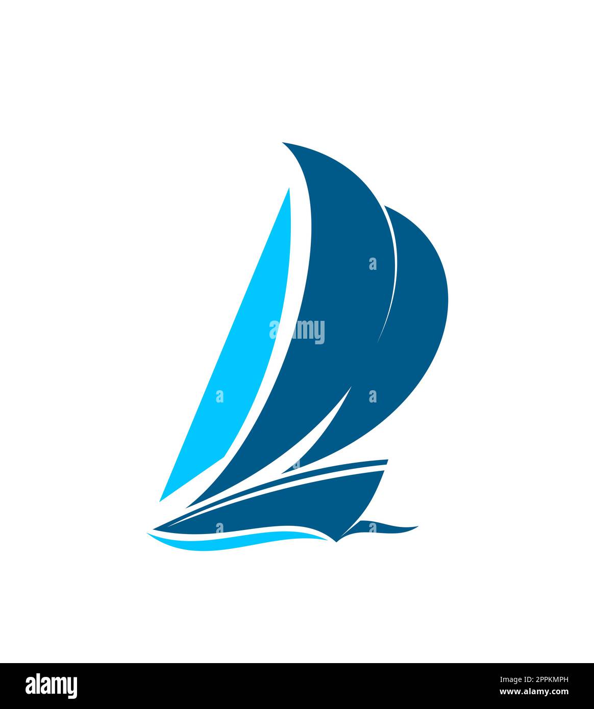 Icône de yacht sur voiles, bateau ou voilier et régate marine, symbole ...