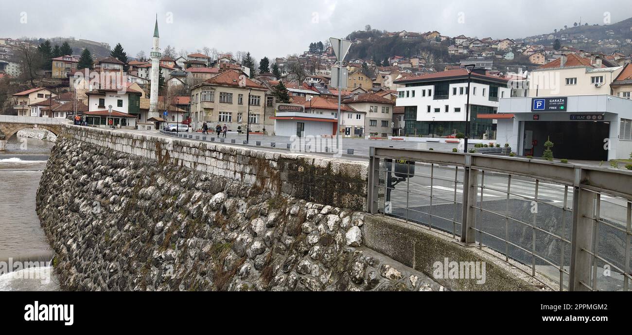 Sarajevo, Bosnie-Herzégovine, 8 mars 2020, rues centrales de Sarajevo ...