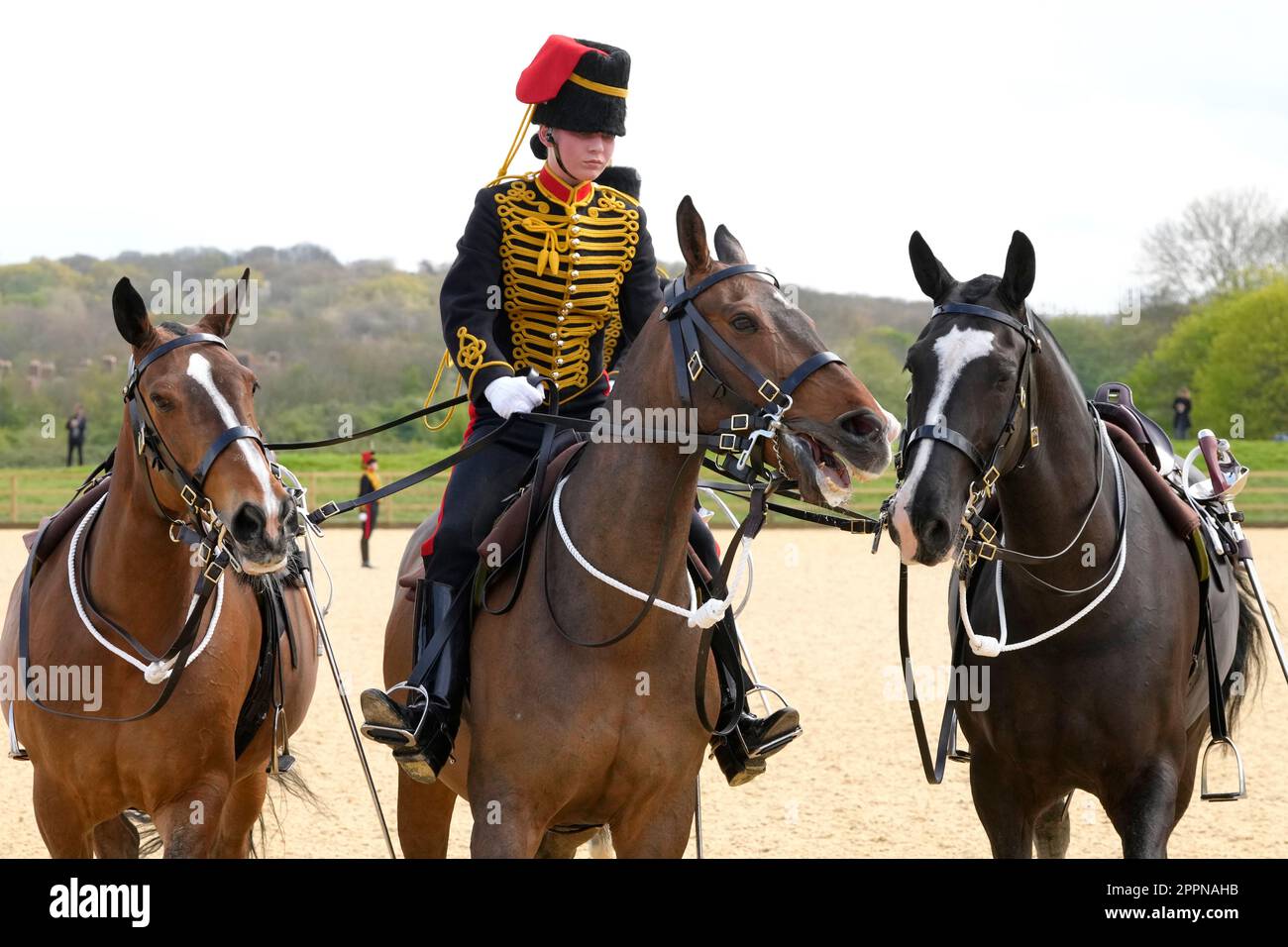 Soldiers in the Kings Troop Royal Horse Artillery (KTRHA) take part in ...
