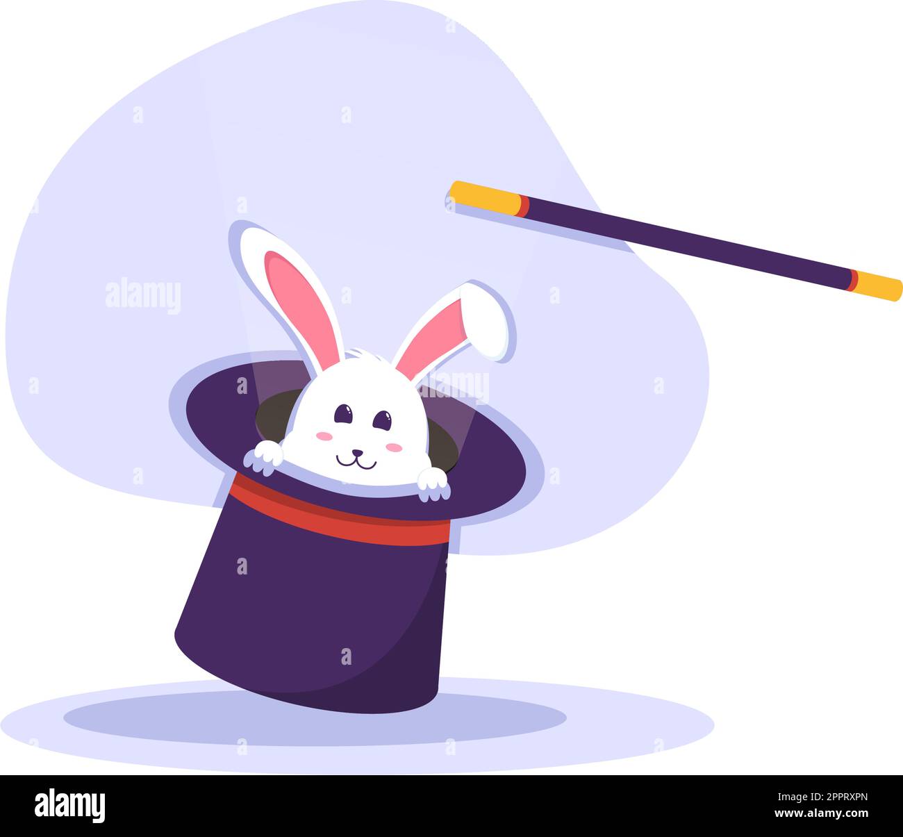 Le magicien illusionniste conjous des tricks et agite un baguette ...