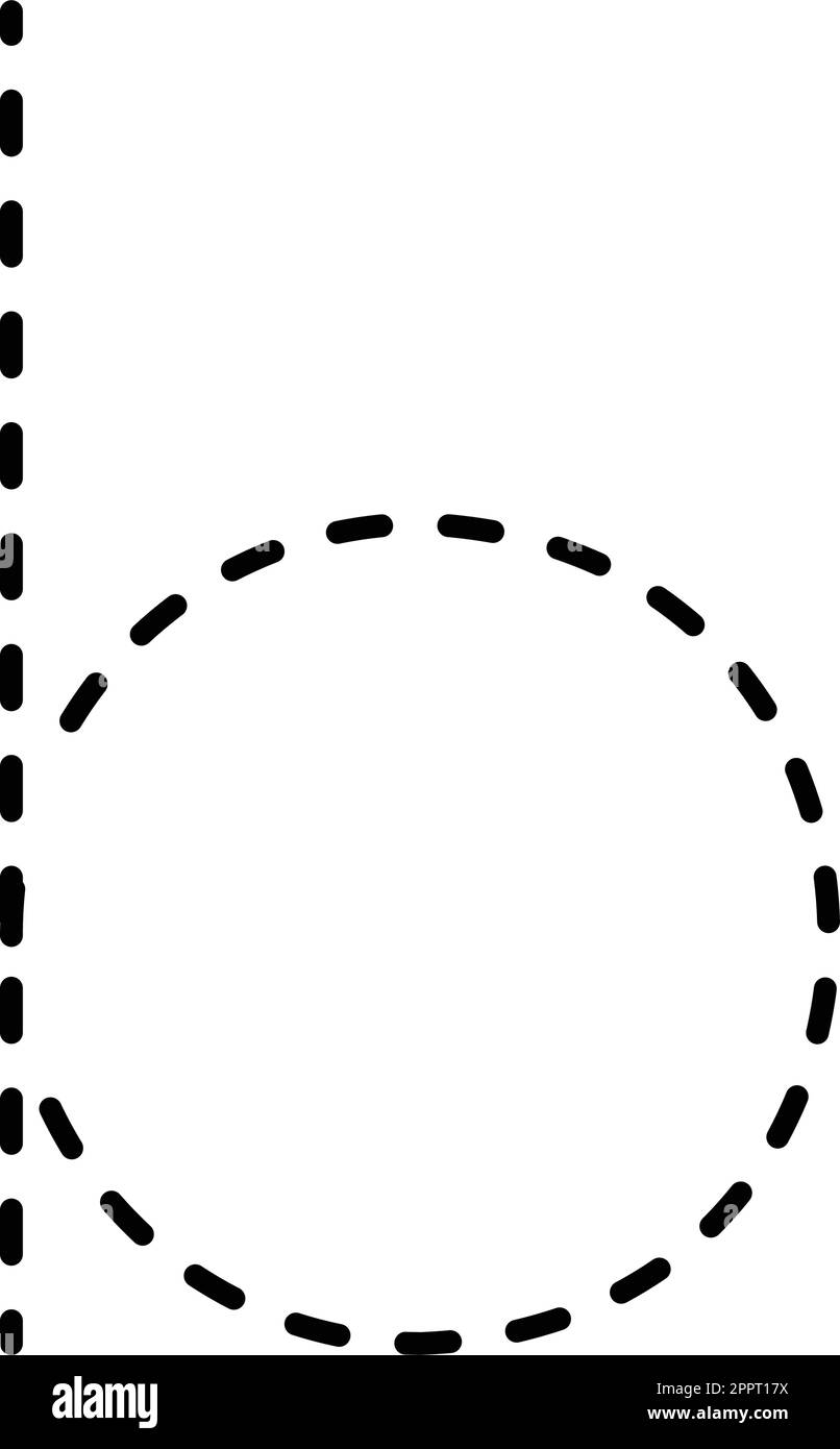 Tracé Alphabet minuscule petite lettre b pré-écriture élément en ...