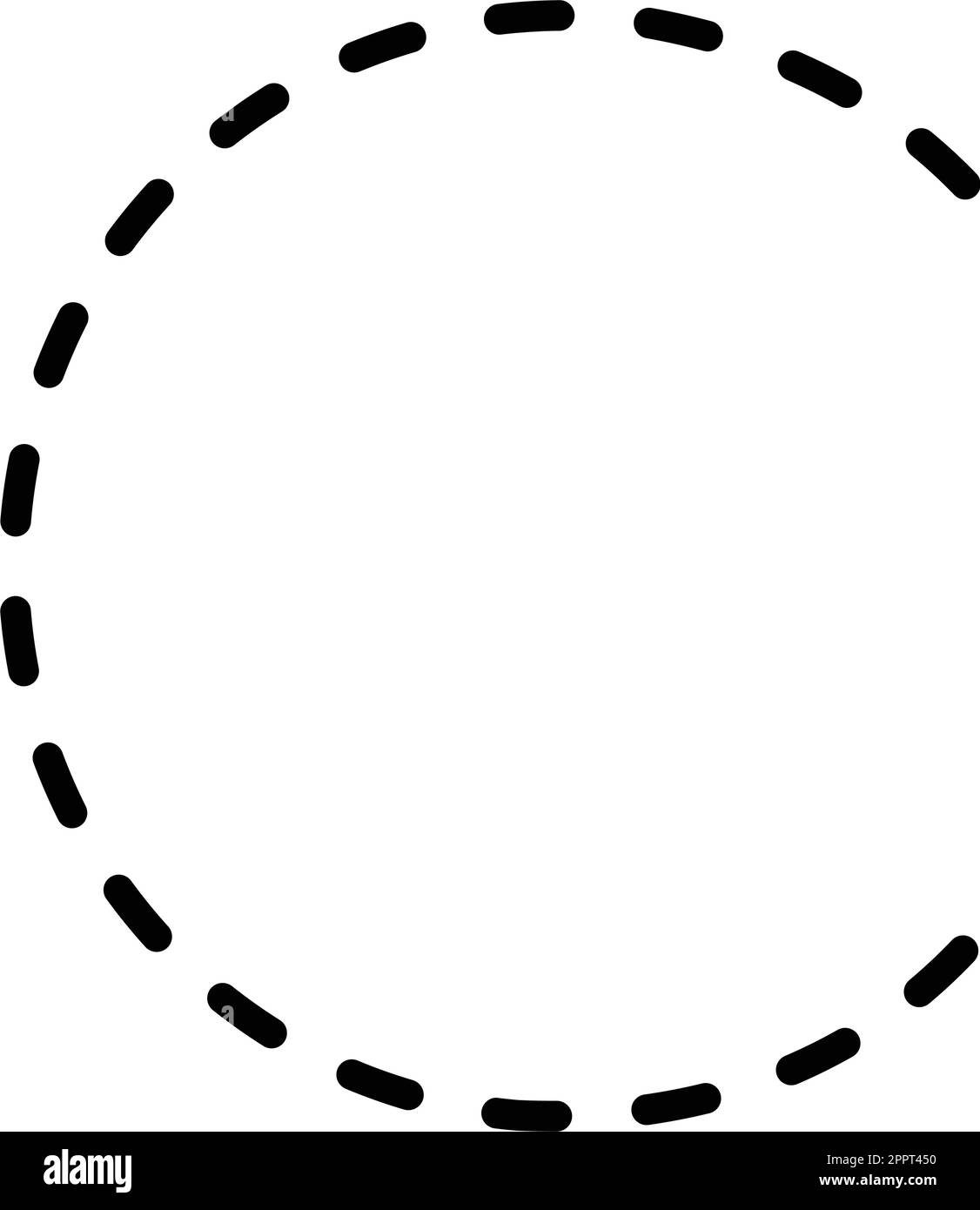 Tracé Alphabet minuscule lettre c pré-écriture élément en pointillés ...