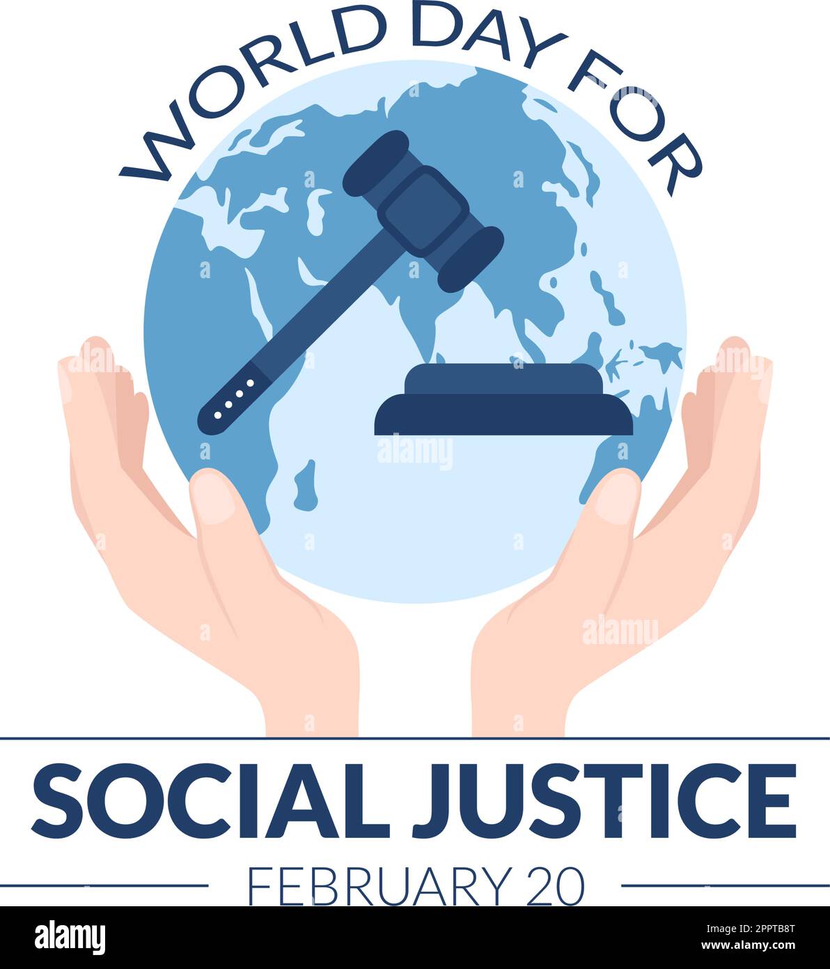 Journée mondiale de la justice sociale sur 20 février avec des balances ...