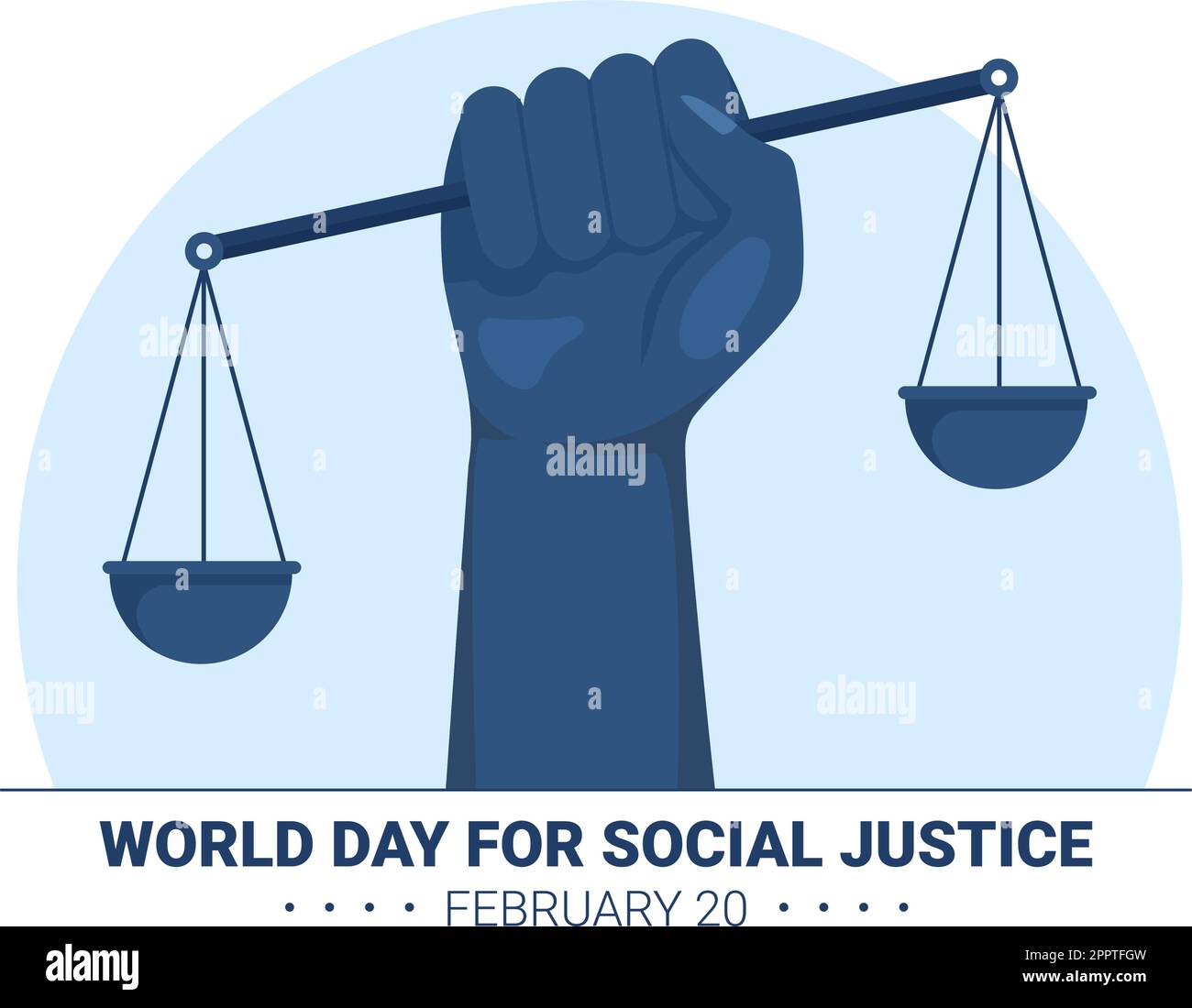 Journée mondiale de la justice sociale sur 20 février avec des balances ...