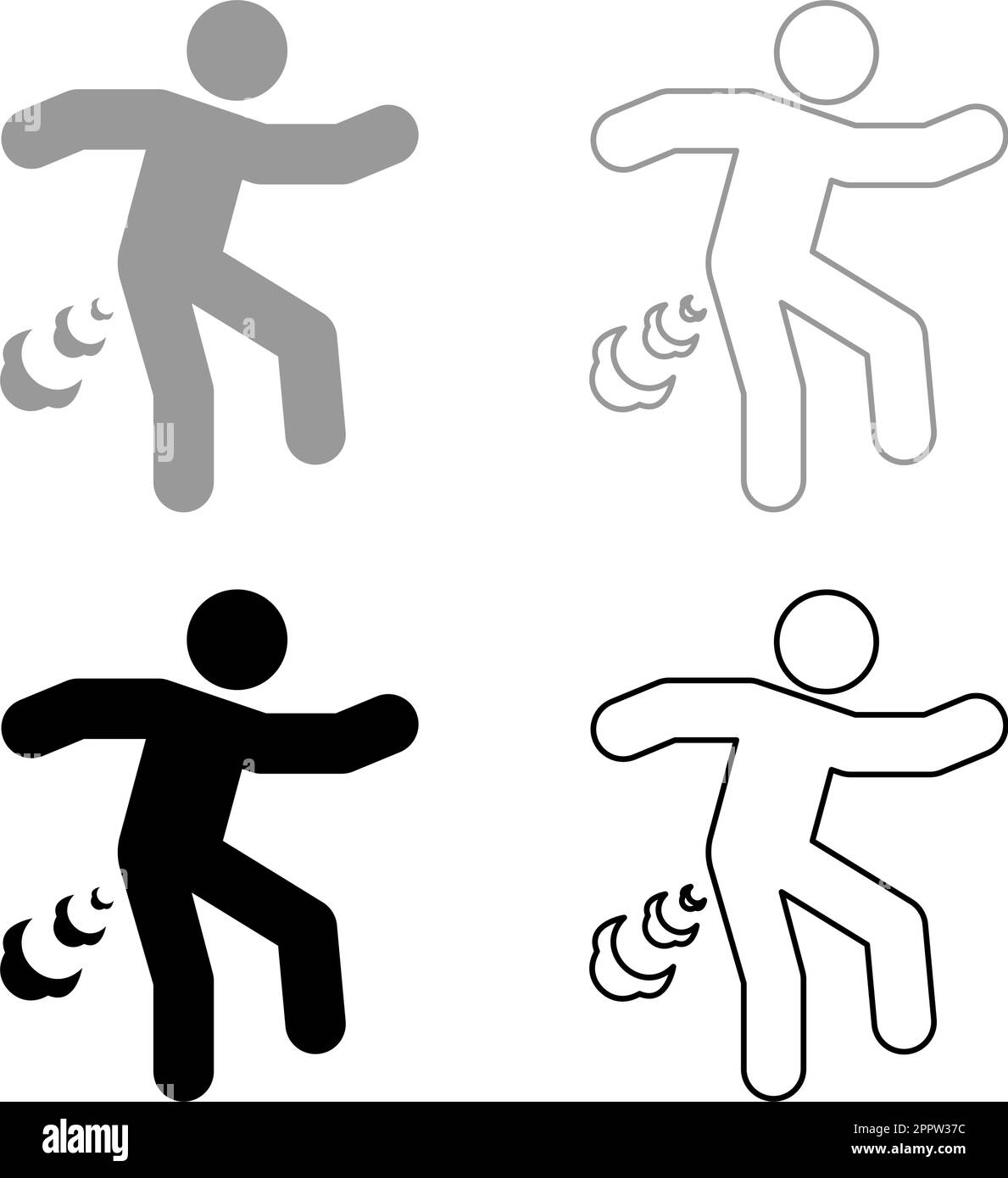 Homme farts briser le vent farting ballonnement nuage de gaz stench ...