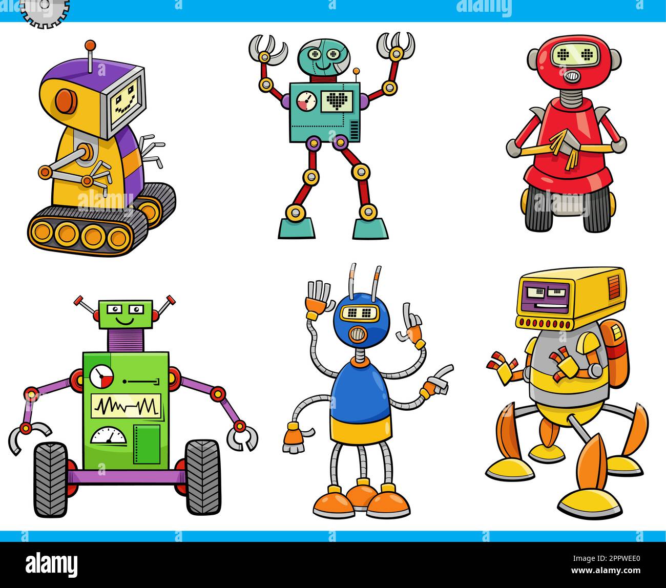 ensemble de personnages bd de robots de dessin animé ou de droids Image ...