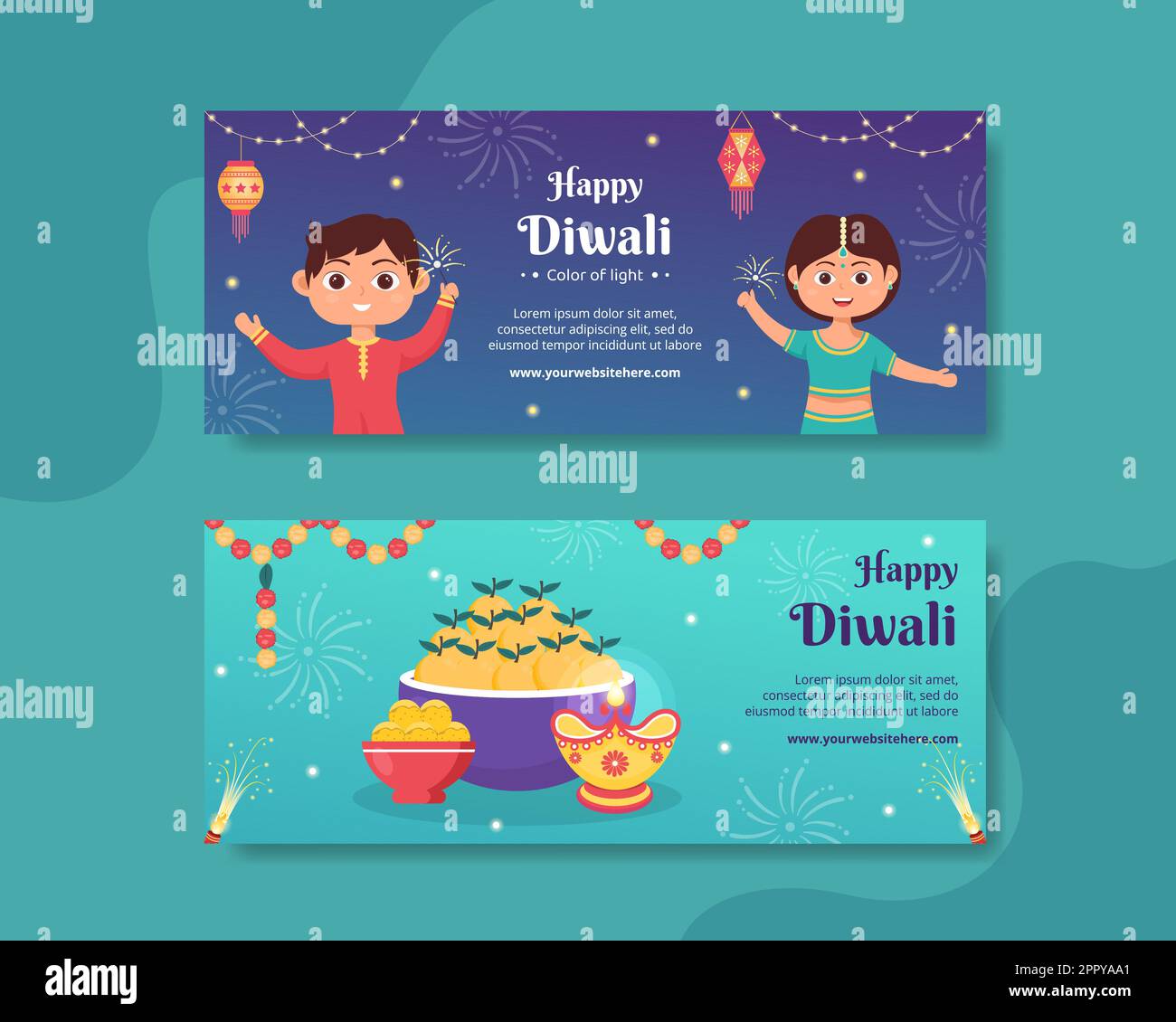 Indian Celebrating Diwali Day horizontal Banner Template main dessin ...
