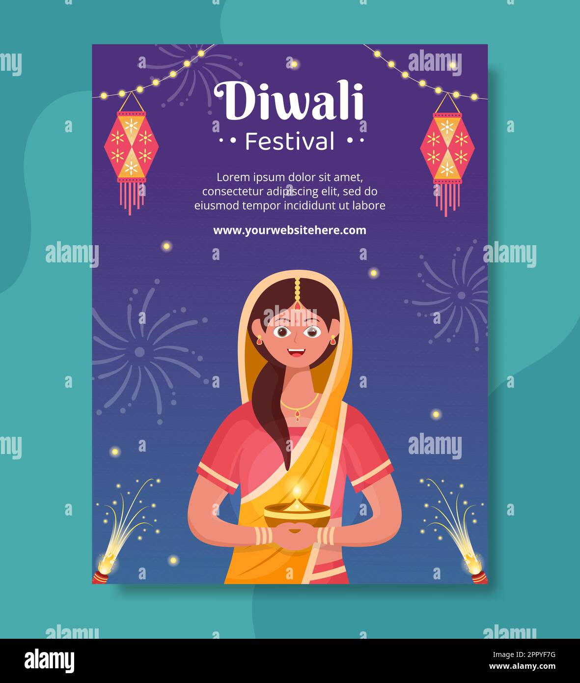 Indian Celebrating Diwali Day Poster Template main dessin dessin dessin ...