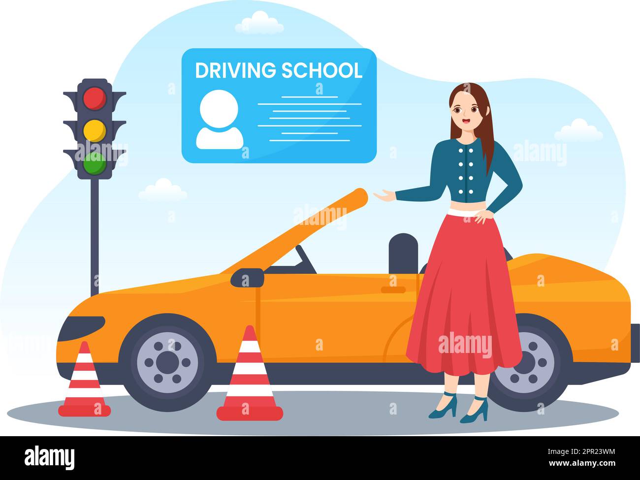 École de conduite avec le processus d'éducation de la formation de voiture et apprendre à ...