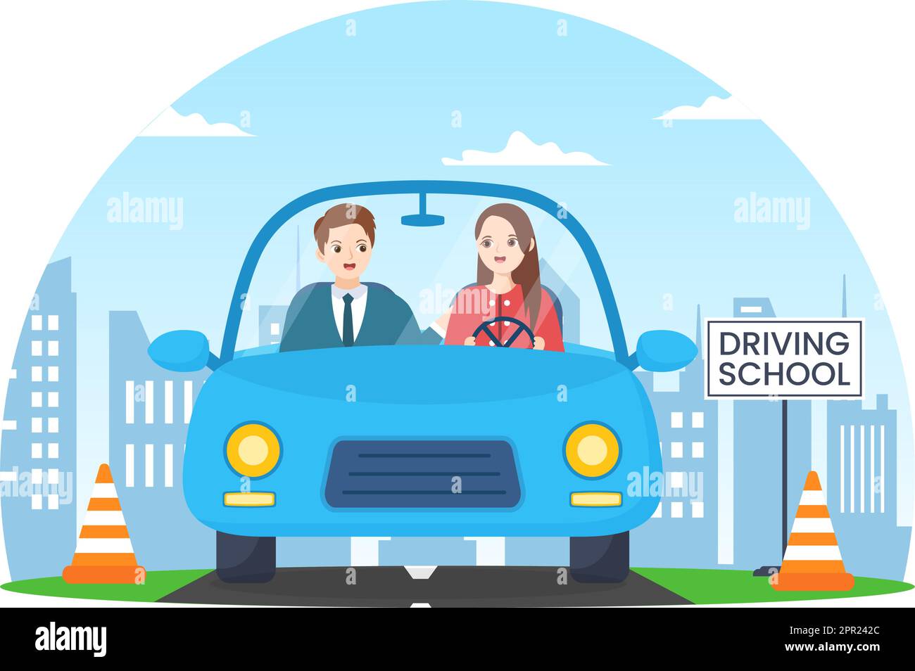 École de conduite avec le processus d'éducation de la formation de voiture et apprendre à ...