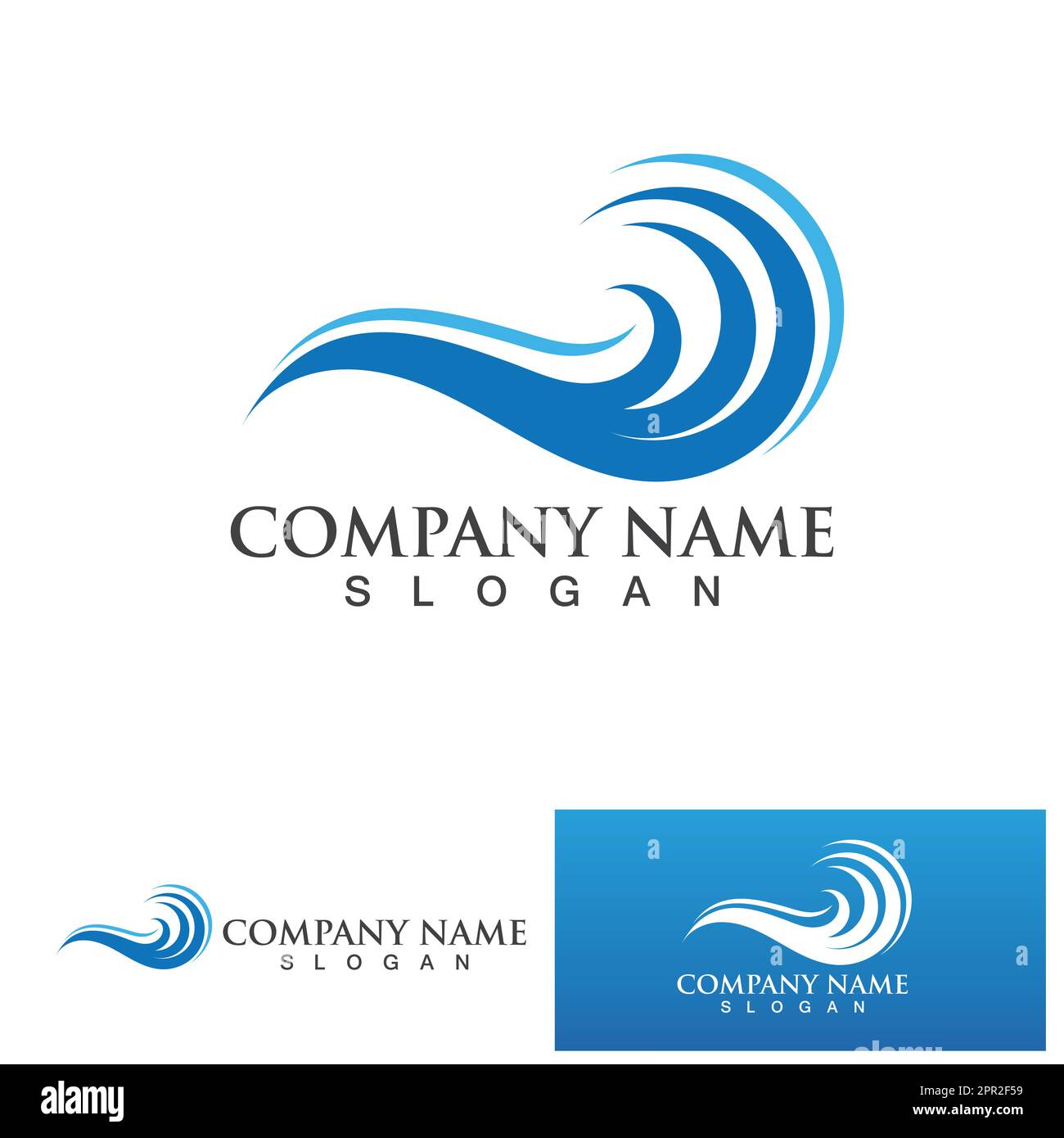 Logo Wave et symbole image de l'eau. Mer, océan, surface de la rivière ...