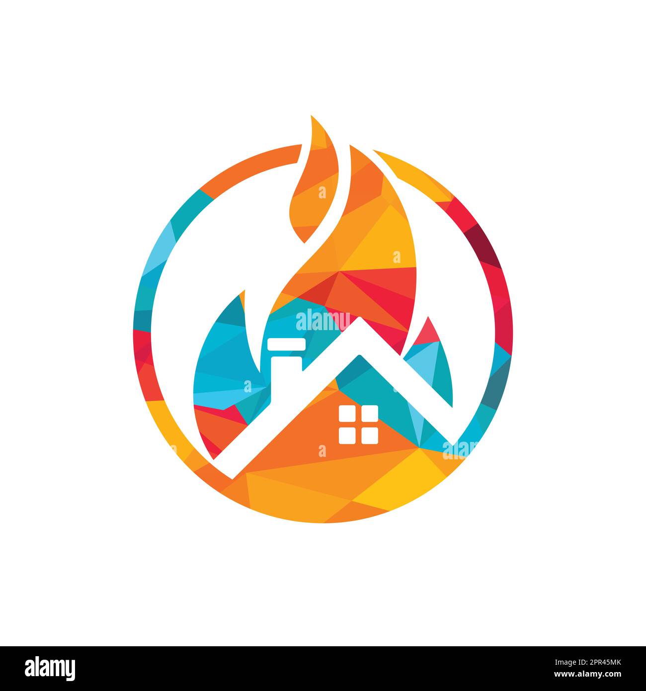 Modèle de conception de logo de vecteur de feu de maison. Concept de ...