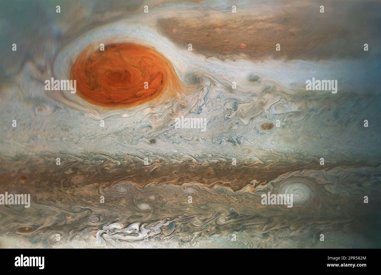 Cette image de la célèbre grande tache rouge de Jupiter et des zones ...