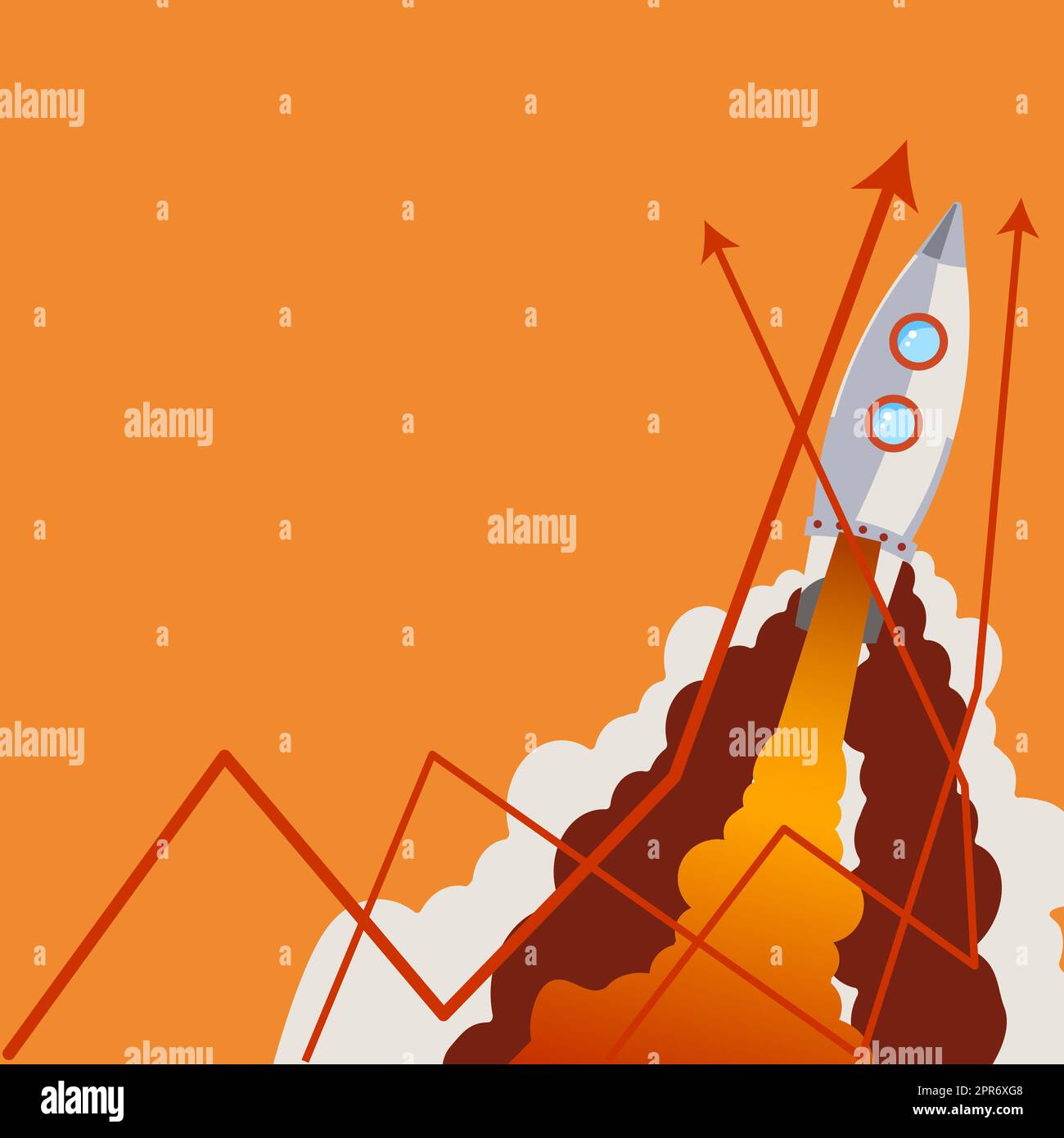 Décollage de la fusée laisser le feu derrière et présenter un message ...