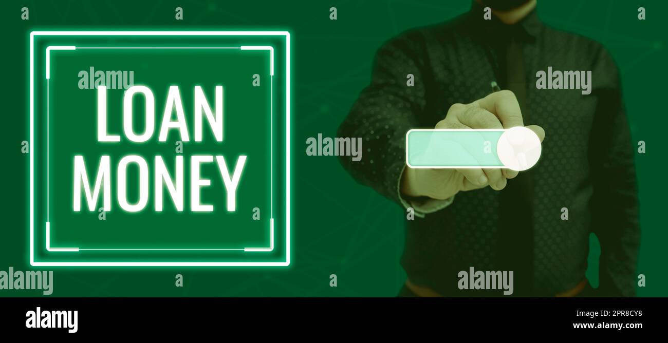 Légende du texte présentant l'argent du prêt. Concept signifiant ...