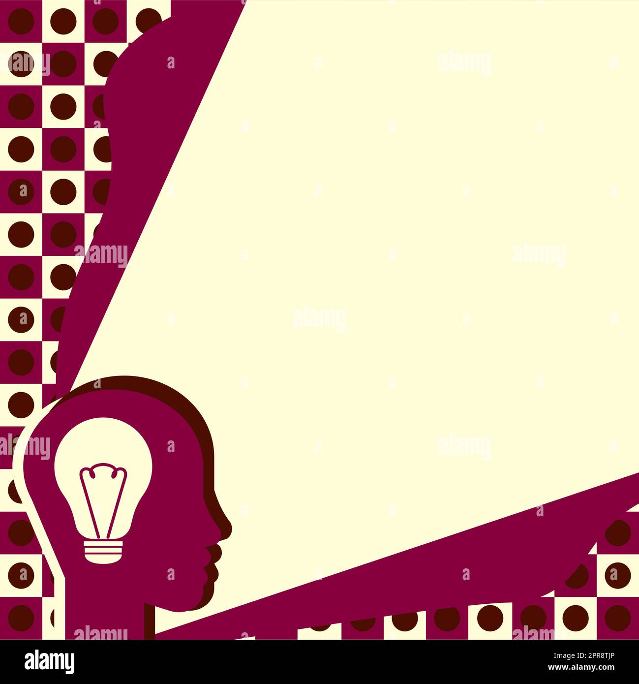 Tête avec ampoule lumineuse et idées de technologie.Lampe luminante ...