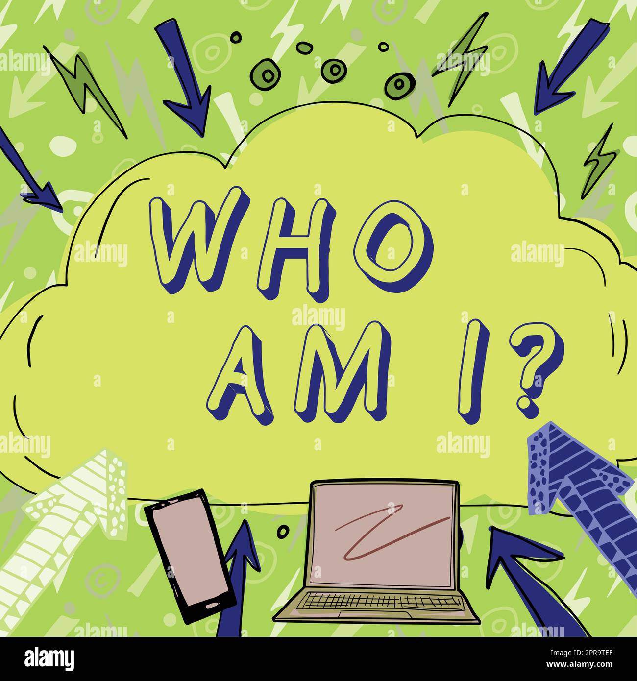 Affichage conceptuel qui suis-je, Word pour présenter Identifiez-vous ...