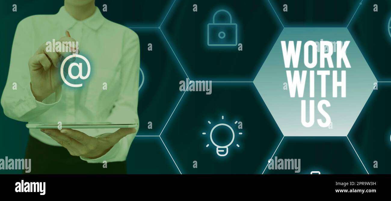 Écriture affichage de texte travailler avec nous. Approche commerciale ...