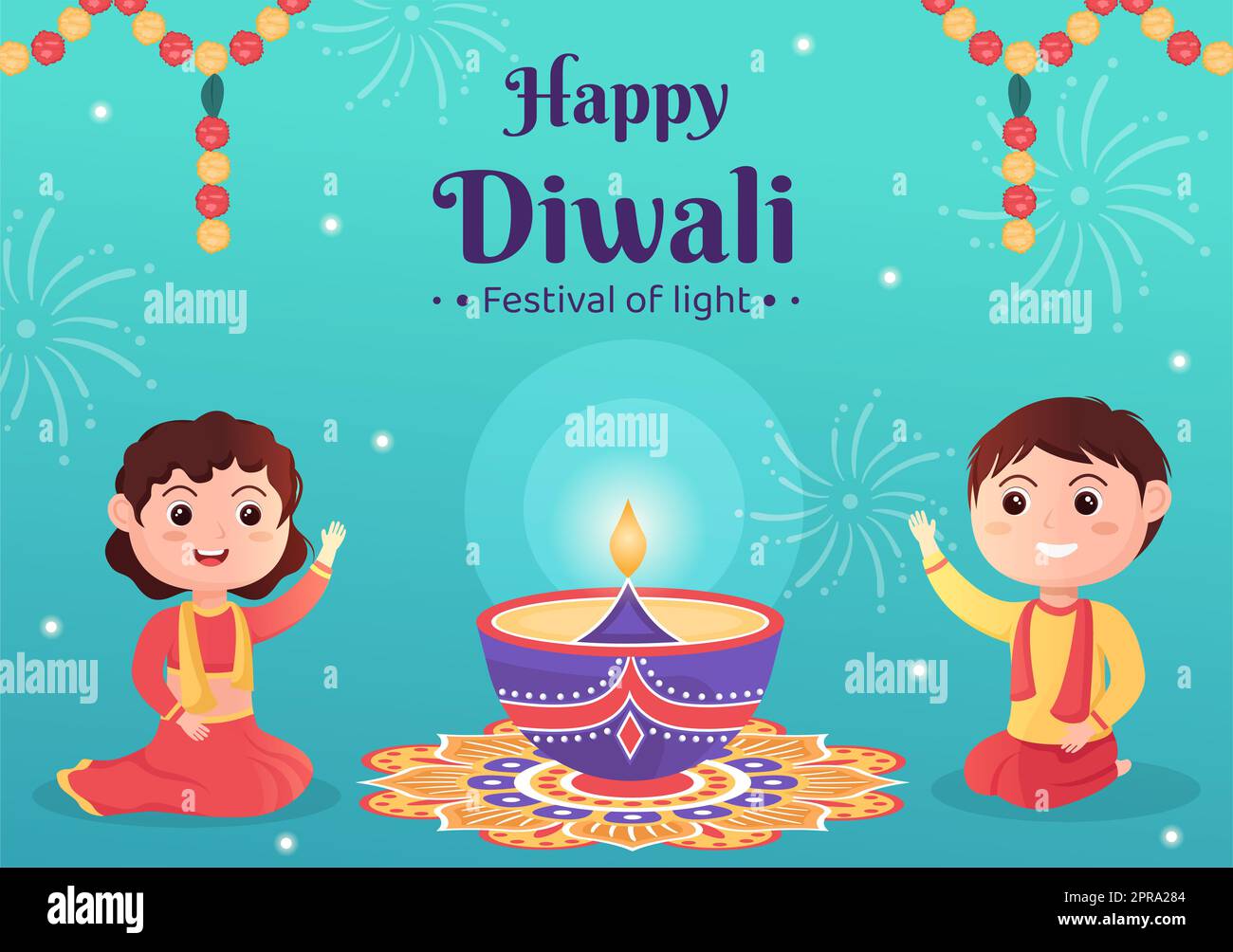 Indian Celebrating Diwali Day fond modèle dessin main dessin dessin ...