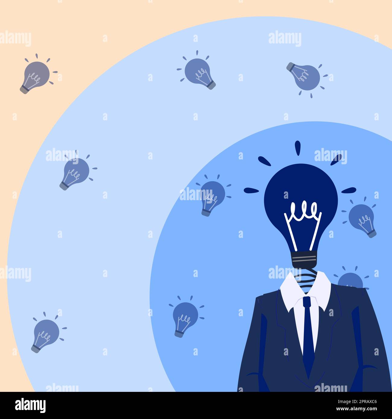 Tête avec ampoule lumineuse et idées de technologie.Lampe luminante ...