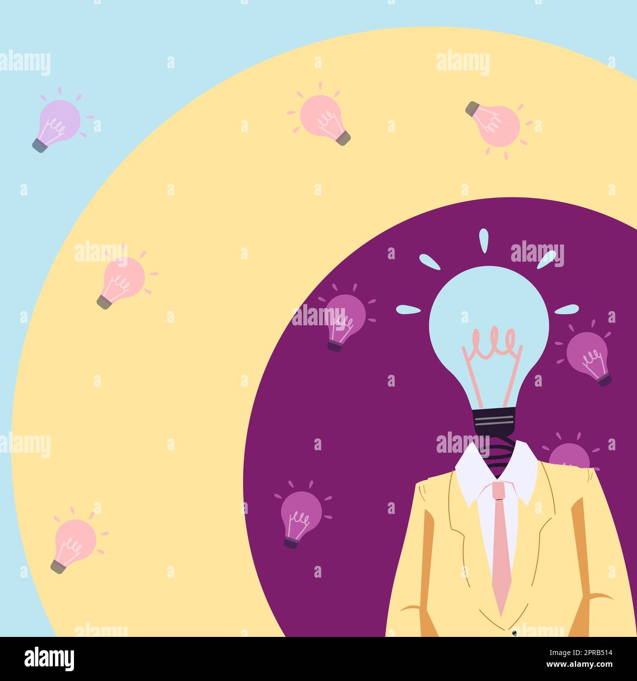 Tête avec ampoule lumineuse et idées de technologie.Lampe luminante ...