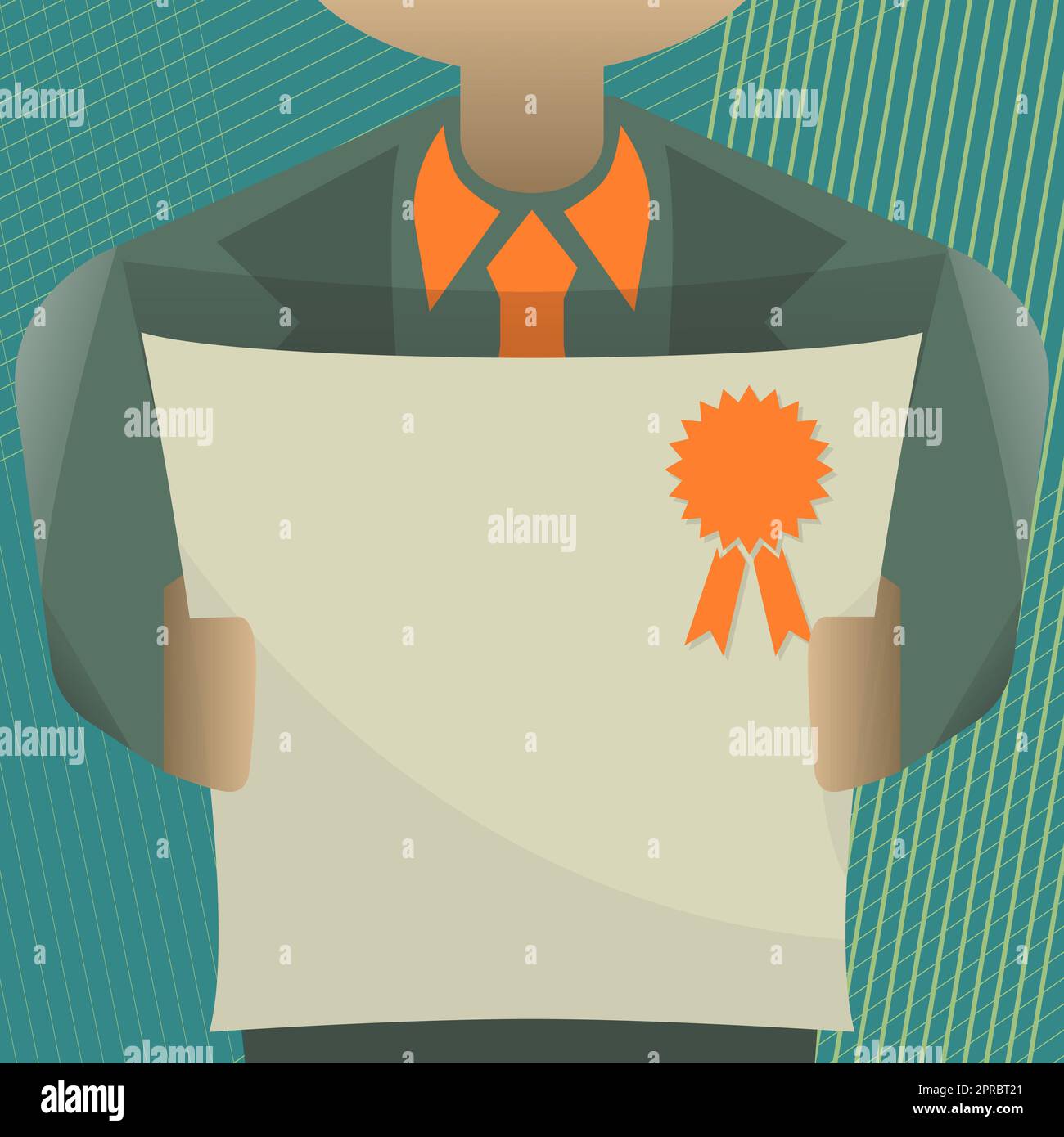 Mains tenant un certificat papier Banque d'images vectorielles - Alamy