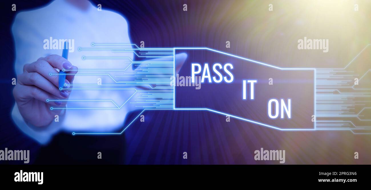 Légende conceptuelle passez-la. Concept signification partager quelque ...