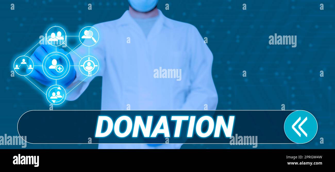 Rédaction affichant du texte Don, concept signifiant la réalisation d ...