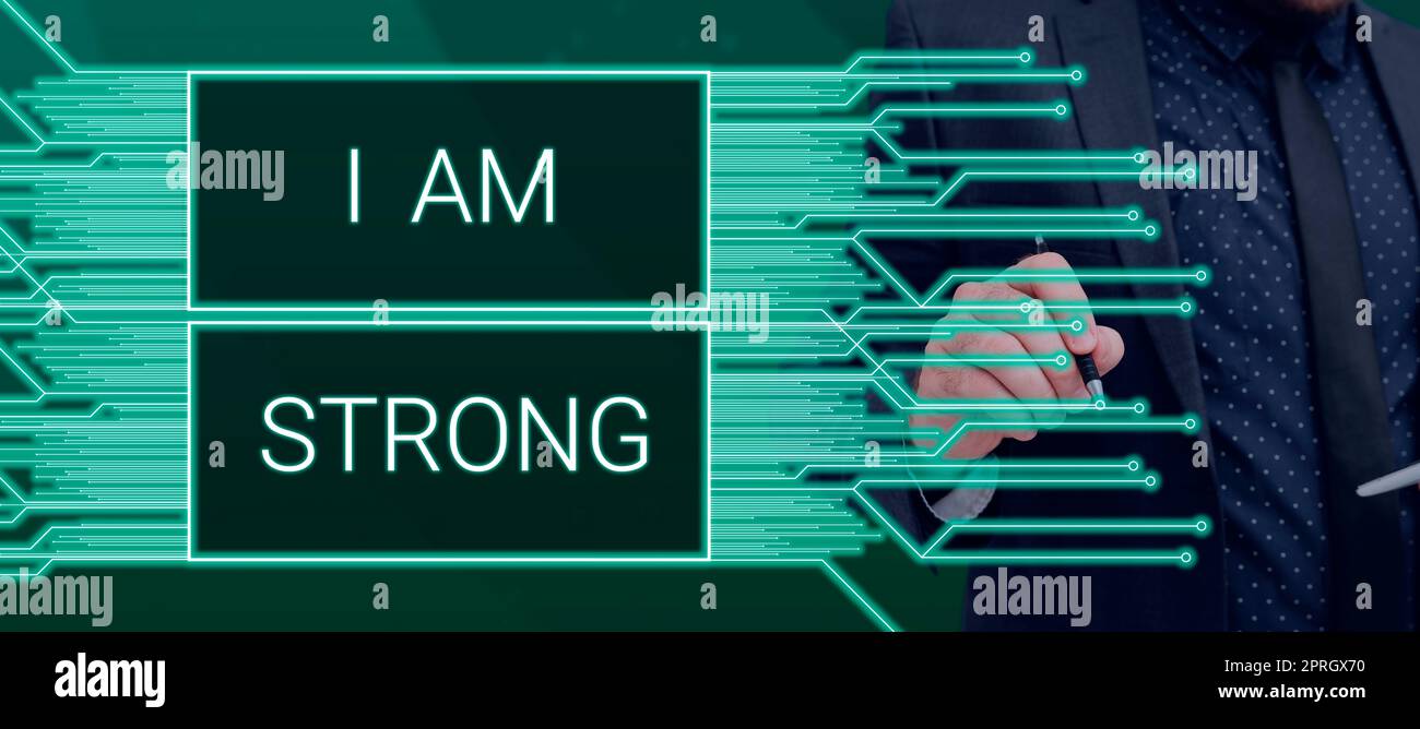 L'écriture affichant le texte Je suis fort, Word pour avoir une grande ...