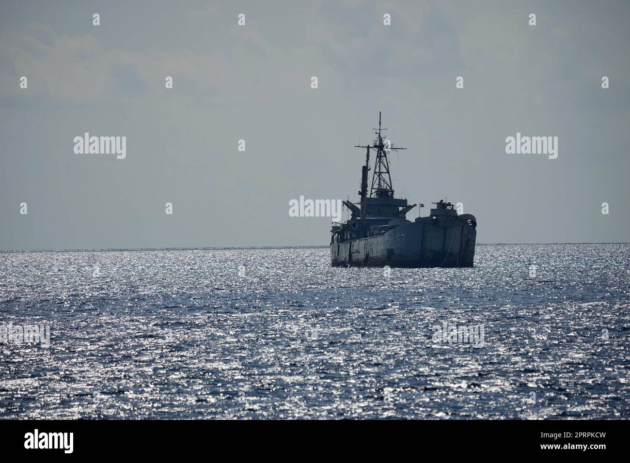 Philippine navy ship BRP Sierra Madre is seen at the Second Thomas ...