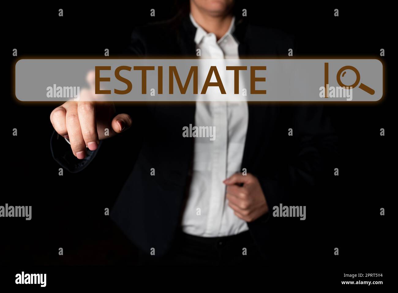 Estimation du texte d'écriture, photo conceptuelle Calculez ou évaluez ...