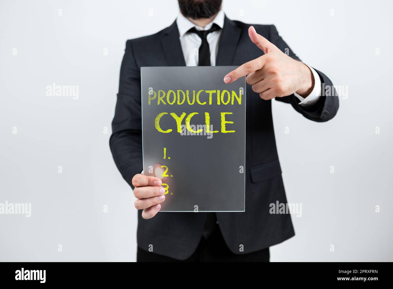 Affiche textuelle montrant le cycle de production, le concept d ...