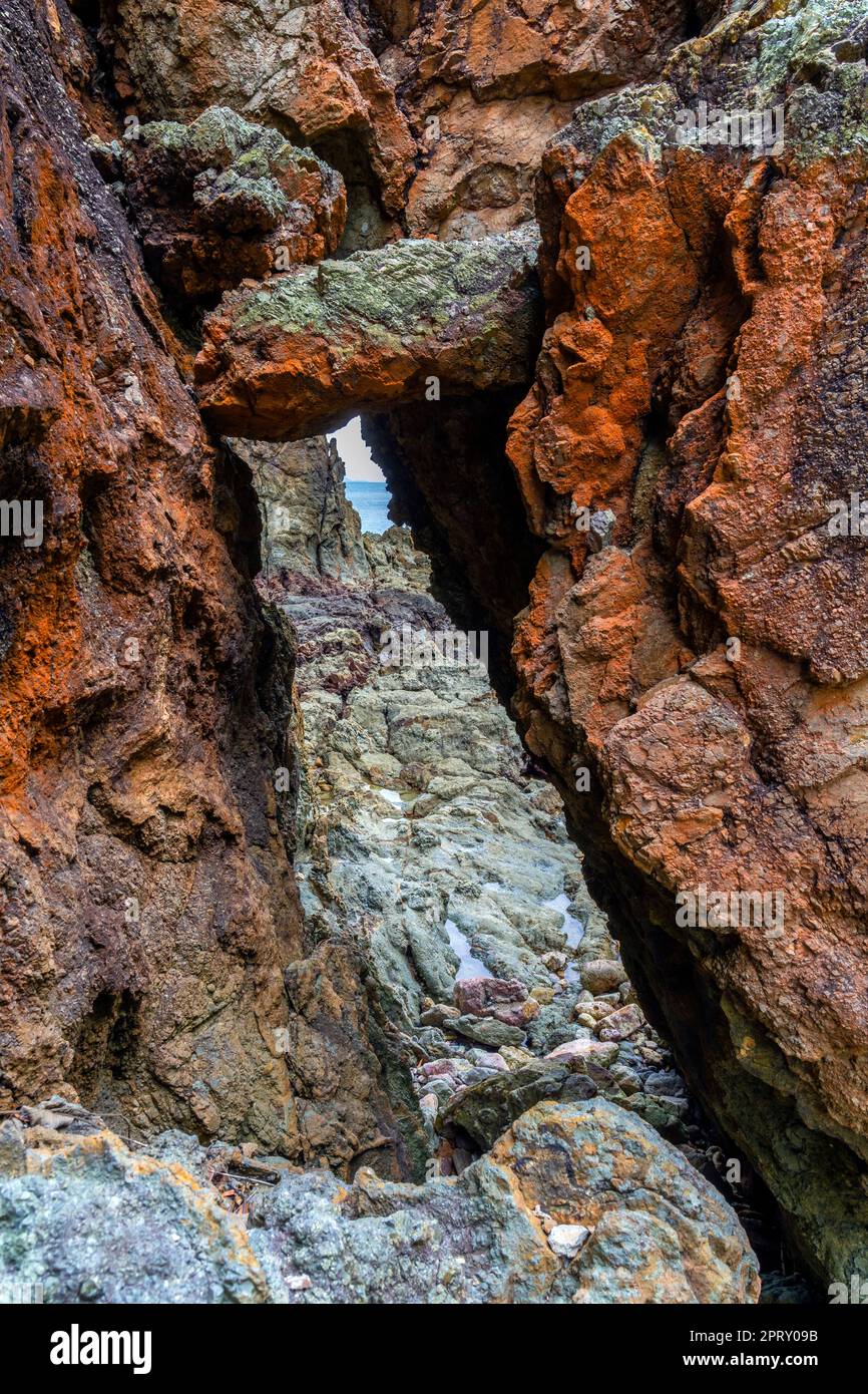 Plage de galets à Pulau Mawar ; Endau, Malaisie péninsulaire. Pulau ...