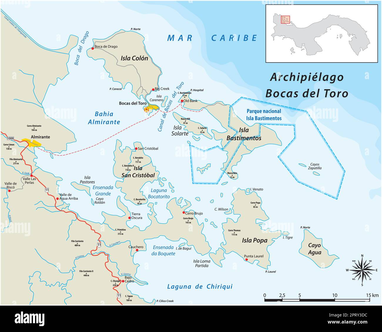 Mapa de panama bocas del toro Banque de photographies et d’images à ...